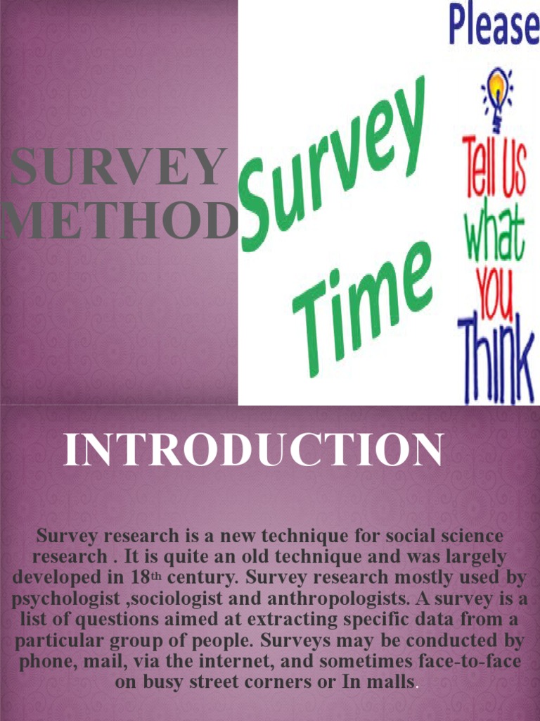 Survey Method Aman | PDF | Survey Methodology | Questionnaire