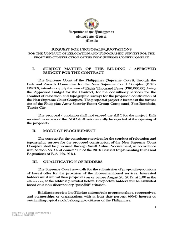 DENR Approved Survey Plan RFP | PDF | Request For Proposal | Notary Public