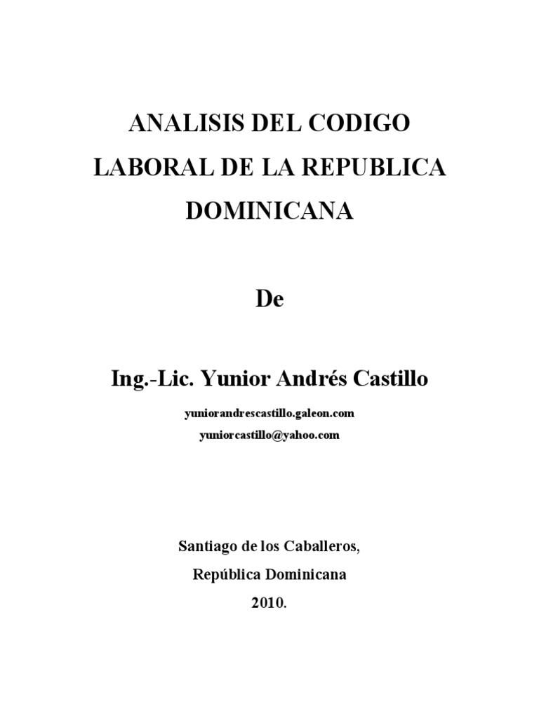 Analisis Del Codigo Laboral | PDF | Salario | Empresas