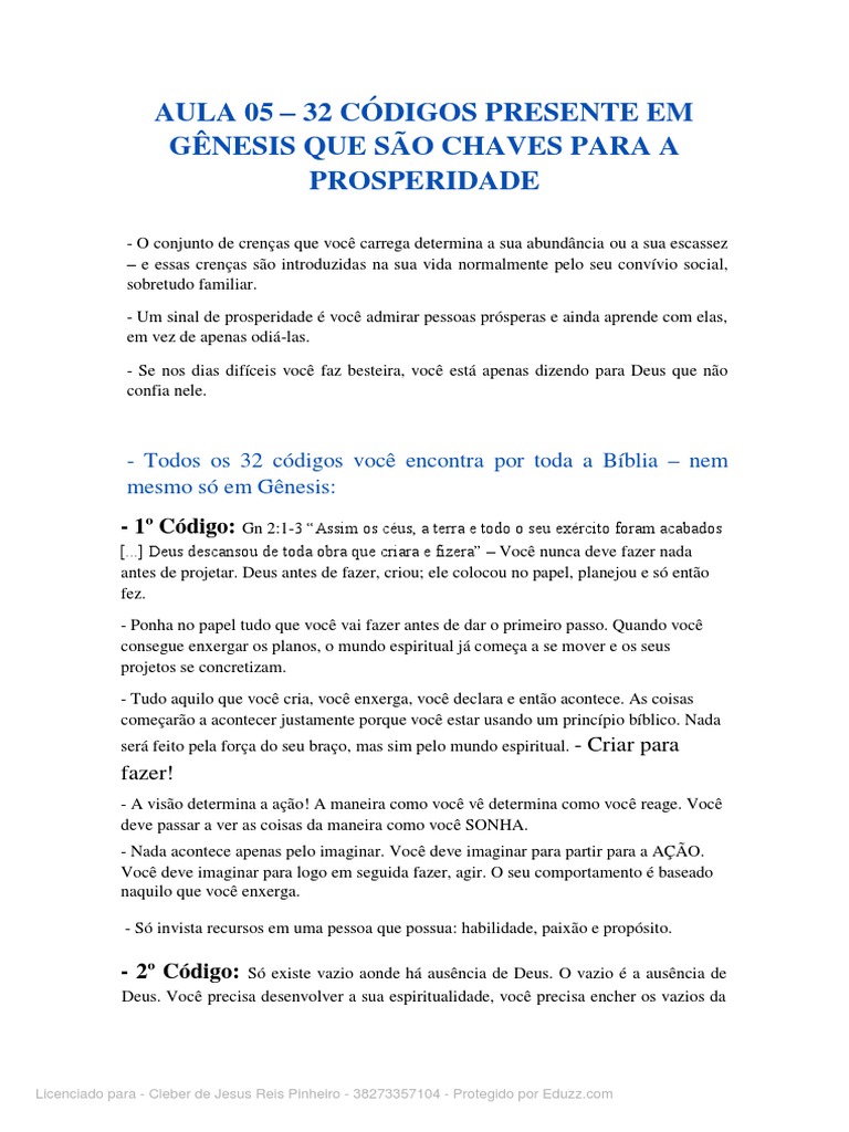 Os 32 Códigos Bíblicos para a Prosperidade segundo Gênesis | PDF | Jacó ...