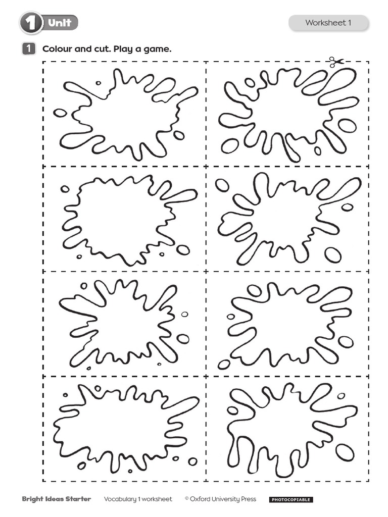 Colour and Cut. Play A Game.: Worksheet 1 | PDF | Art