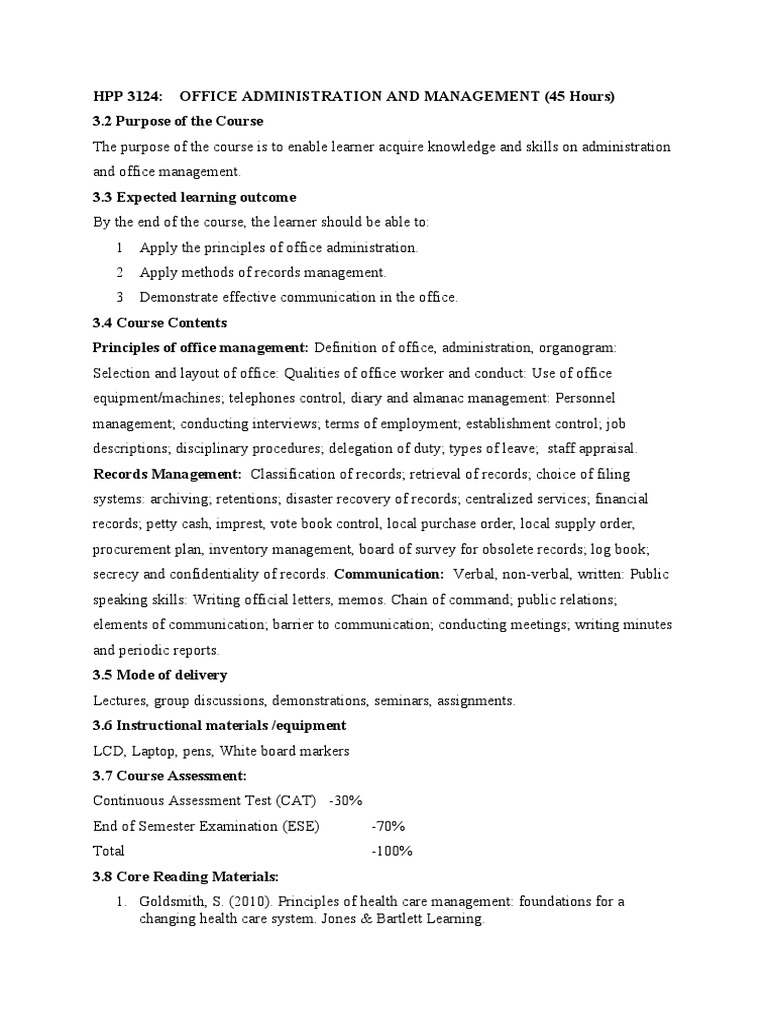 Office Administration and Management | PDF | Communication | Human Nature