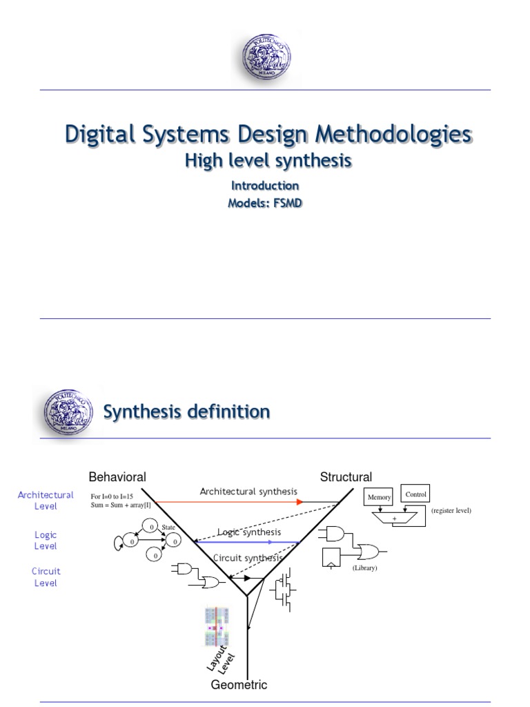 High Level Synthesis 01 Introduction Pdf Logic Synthesis Digital Electronics