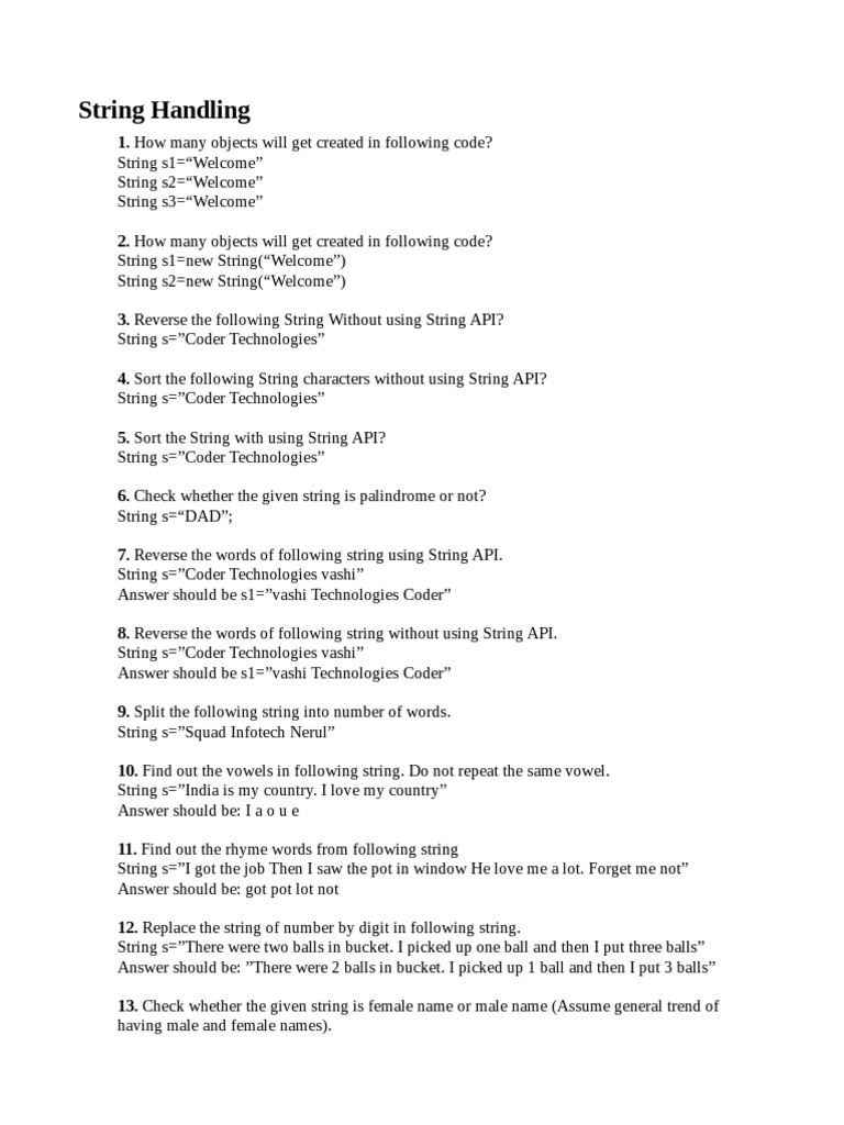 String Handling Techniques in Java | PDF | Computers