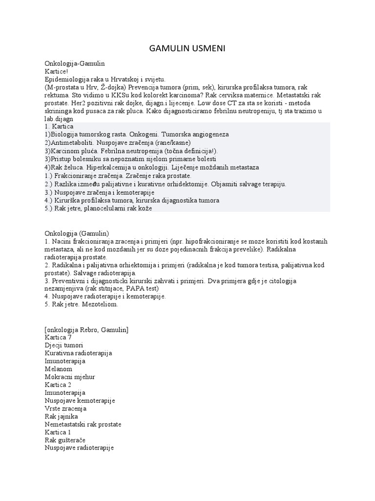 Gamulin I Šantek Usmeni | PDF