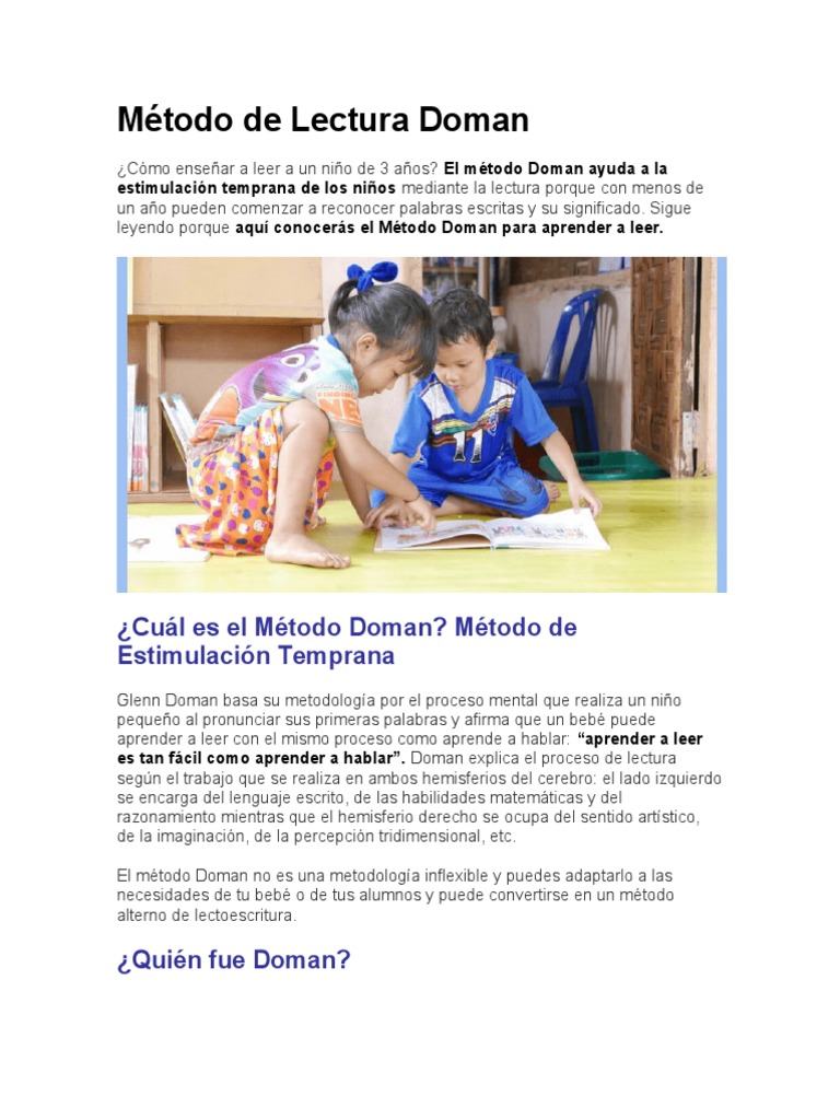 Método de Lectura Doman | PDF | Hemisferio cerebral | Poco