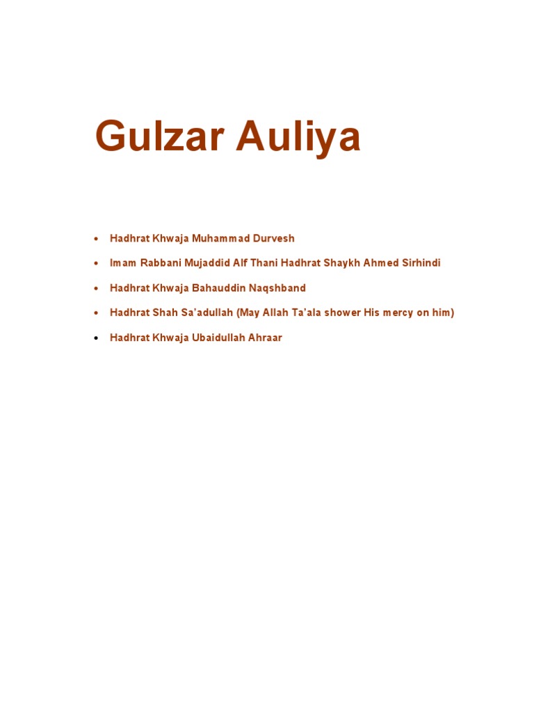 Gulzar Auliya Download Free Pdf Sufism Persian Philosophy