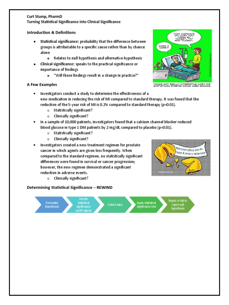 Clinical Significance | PDF | Statistical Significance | P Value