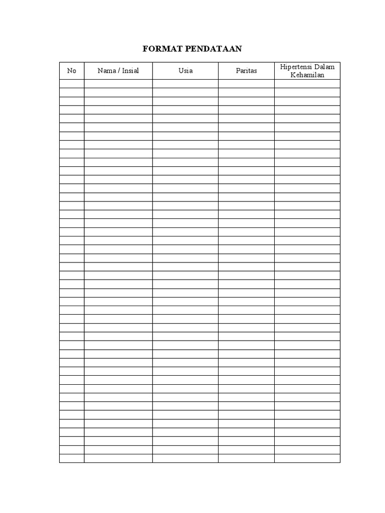 Format Pendataan | PDF
