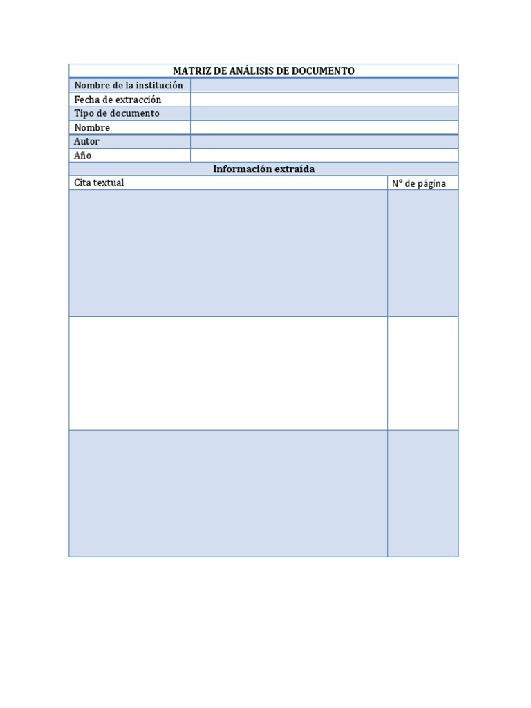 Matriz Análisis de Documentos | PDF