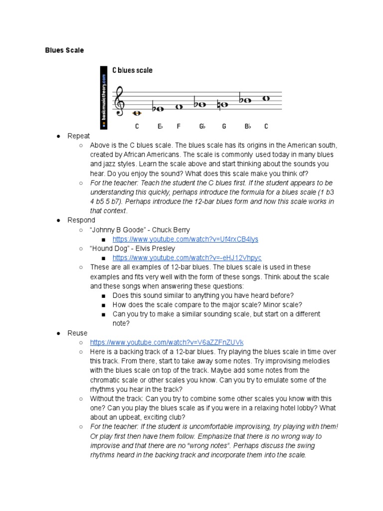 Blues Scale Exercise | PDF | Blues | Scale (Music)