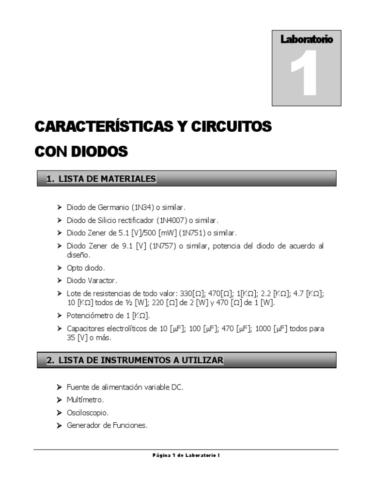 Lab 1 Diodos | Descargar gratis PDF | Diodo | Rectificador