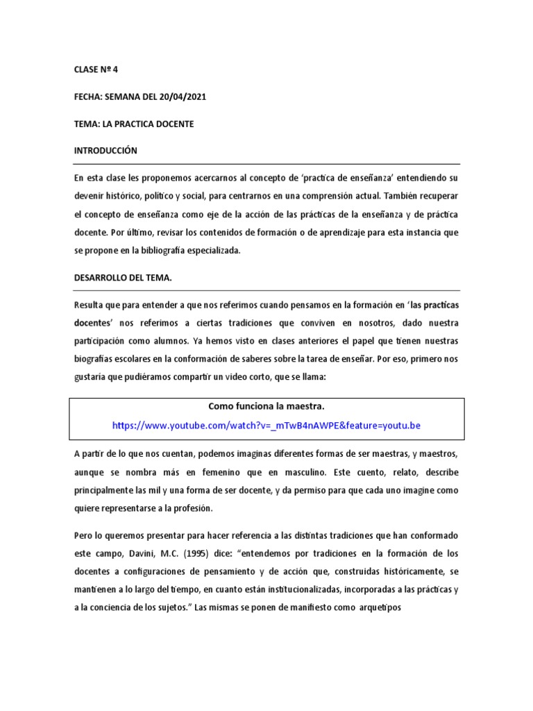 Clase N 4 (Davini Cap. 1) U 1 | PDF | Maestros | Conocimiento