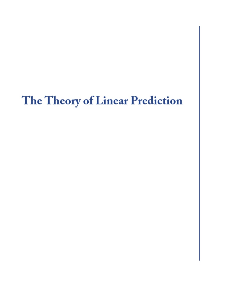 The Theory of Linear Prediction | PDF | Eigenvalues And Eigenvectors ...