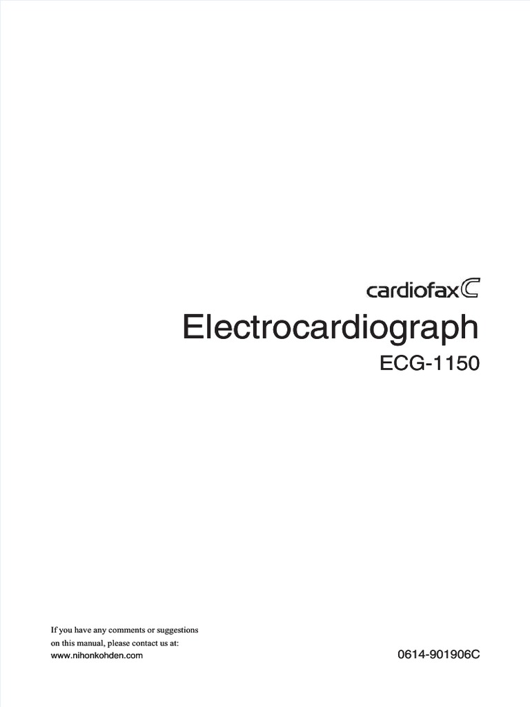 Ecg 1150 User Manual | PDF | Electrocardiography | Electromyography