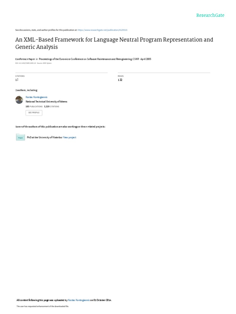 XML Framework For Language Neutral Representation | PDF | Xml | Class ...