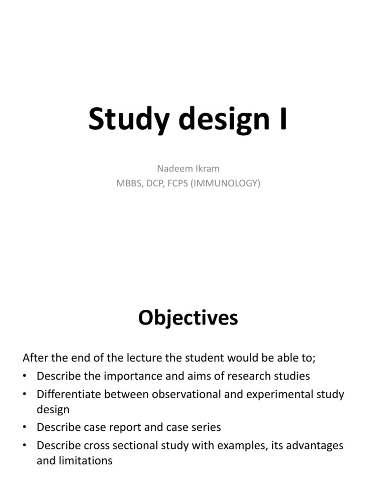 Study Design I | PDF | Cohort Study | Epidemiology