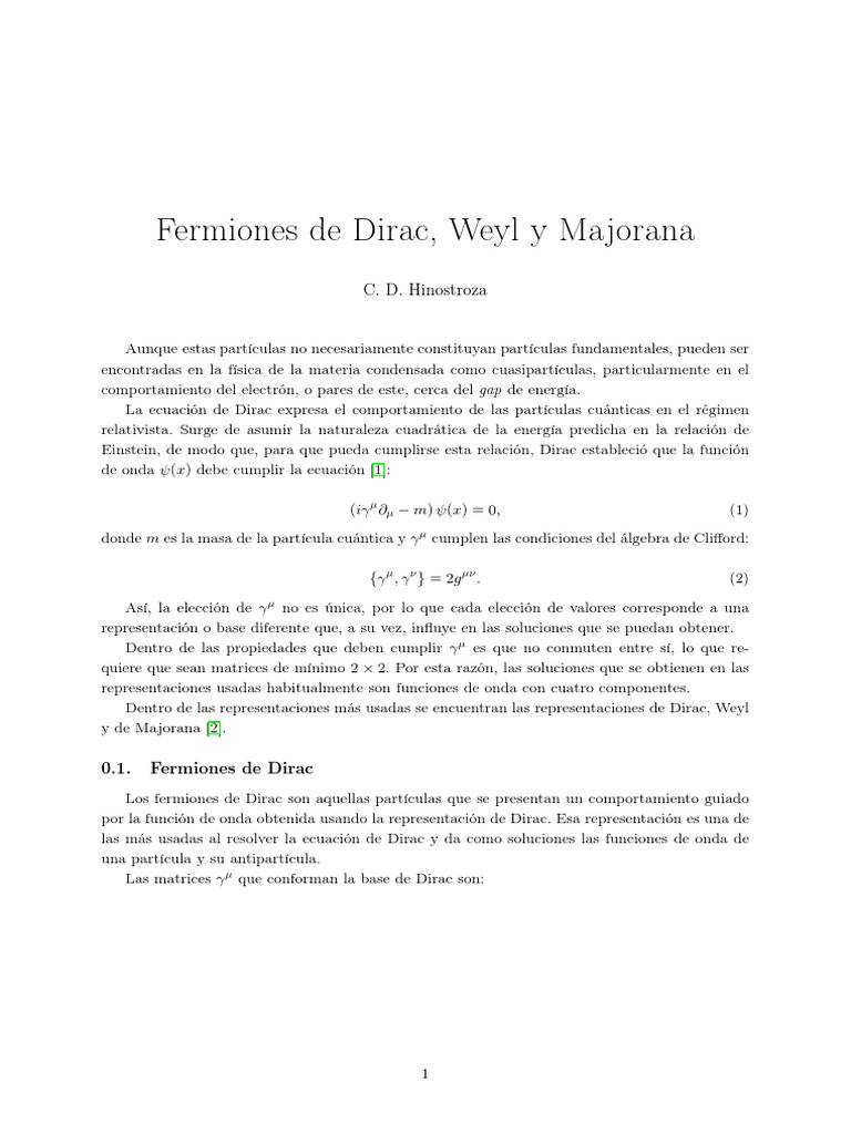 Tipos de Fermiones | PDF | Teoría del campo cuántico | Mecánica