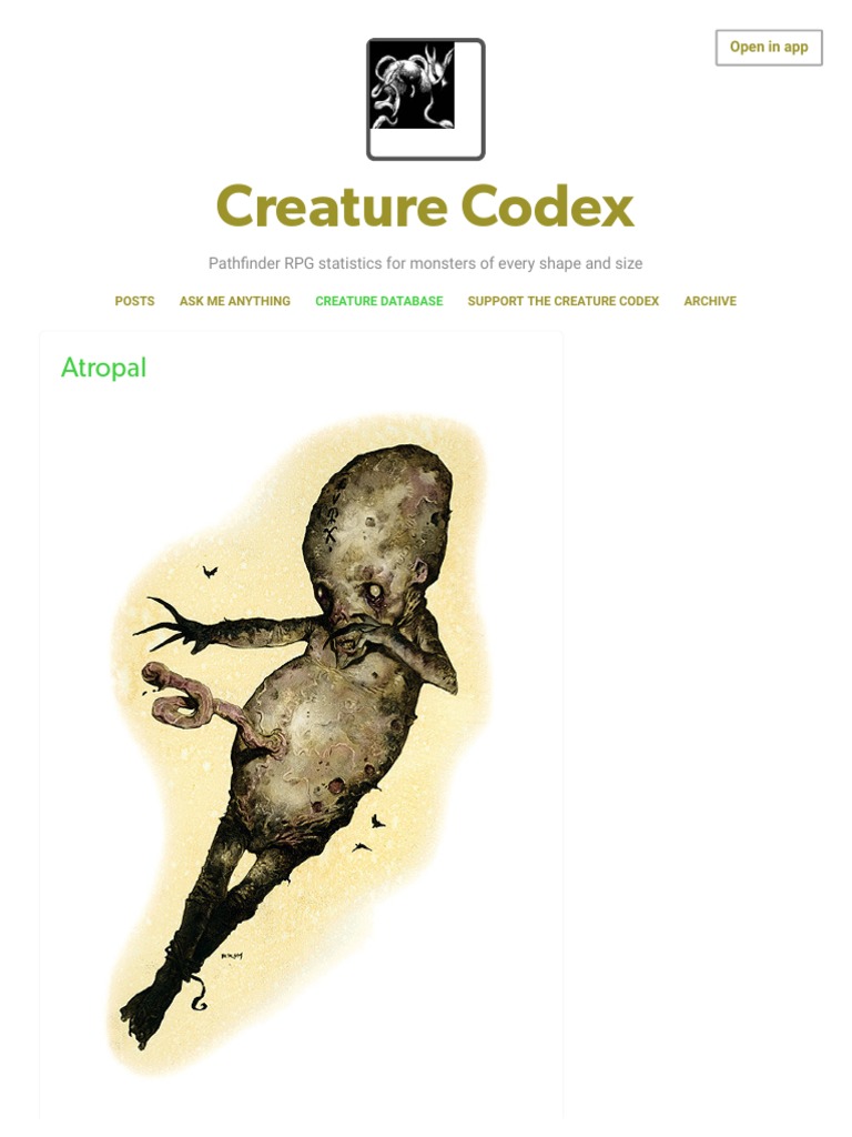 Creature Codex - Atropal | PDF