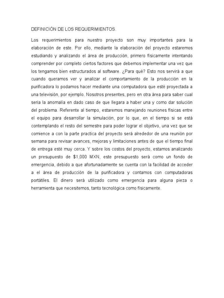 Definición de Los Requerimientos | PDF