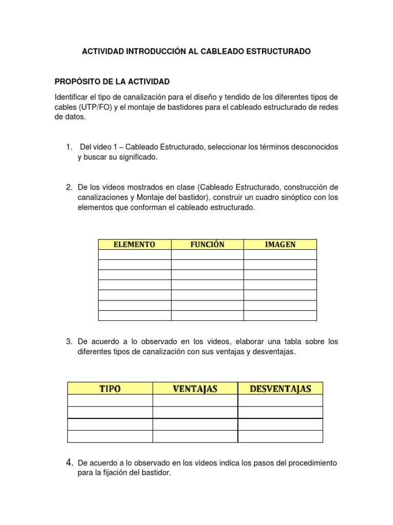 Actividad 1 Introducción Al Cableado Estructurado | PDF
