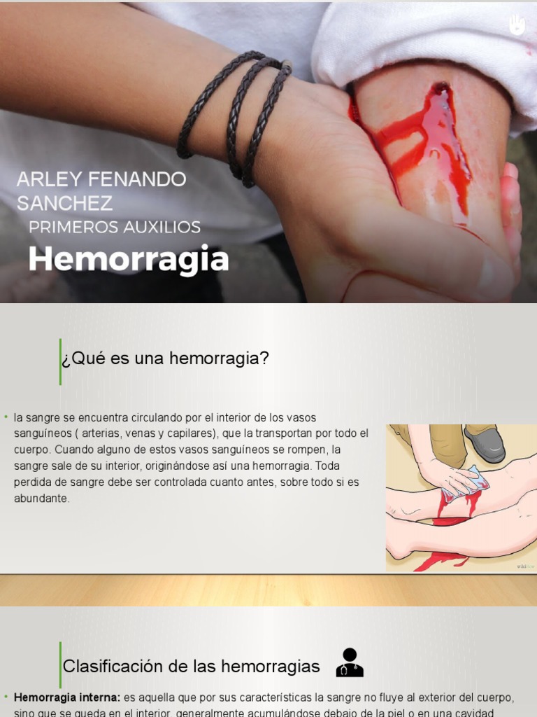 Primeros Auxilios Sangrado Arterial