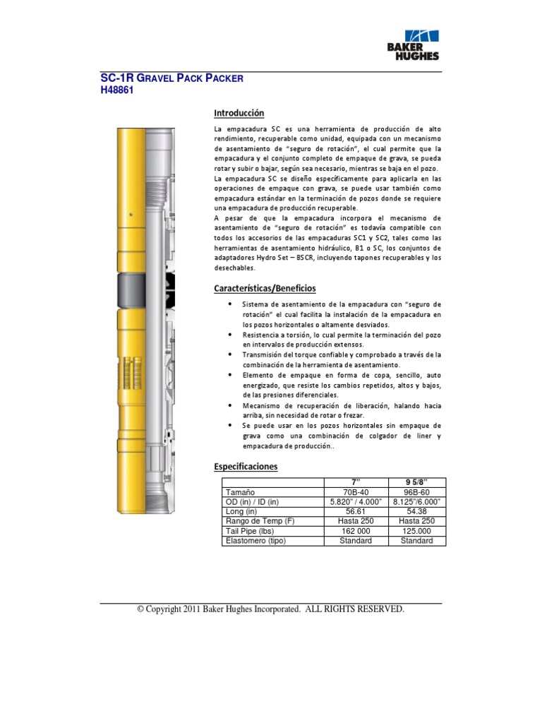Packer SC-1 7 - 9.625 | PDF | Informática y tecnología de la información