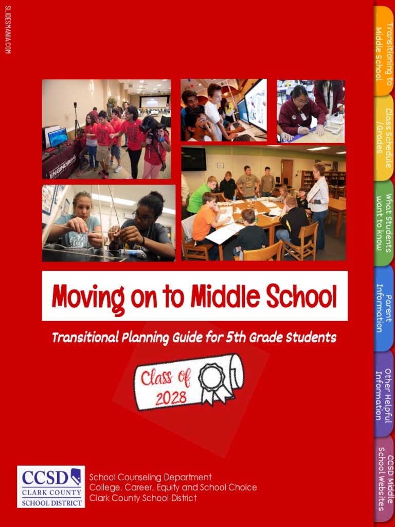 Moving On To Middle School: Transitional Planning Guide For 5th Grade ...