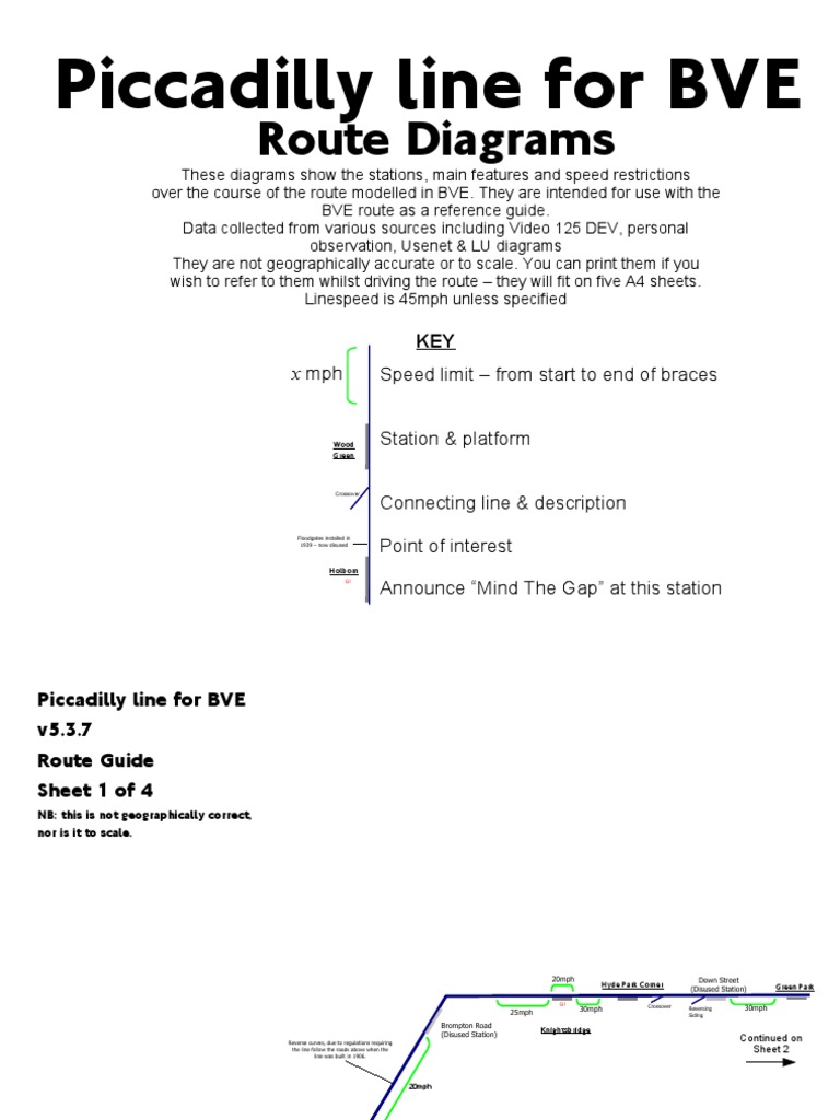 Route Diagrams: Piccadilly Line For BVE | PDF | Transport ...