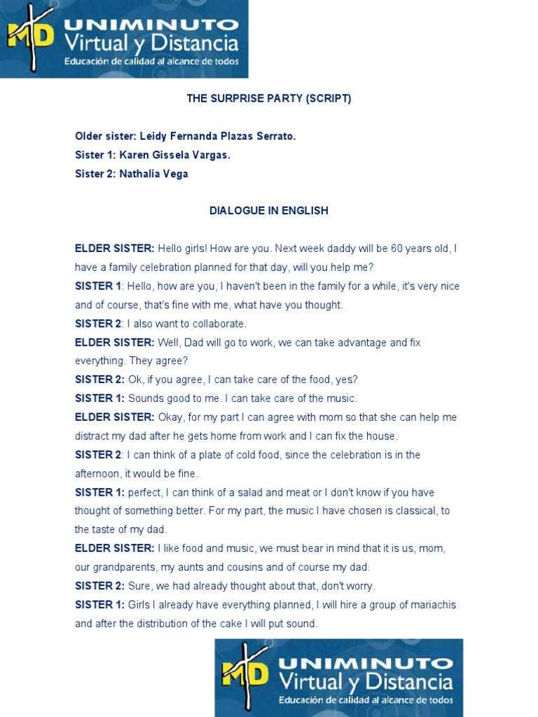 The Surprise Party (Script) | PDF