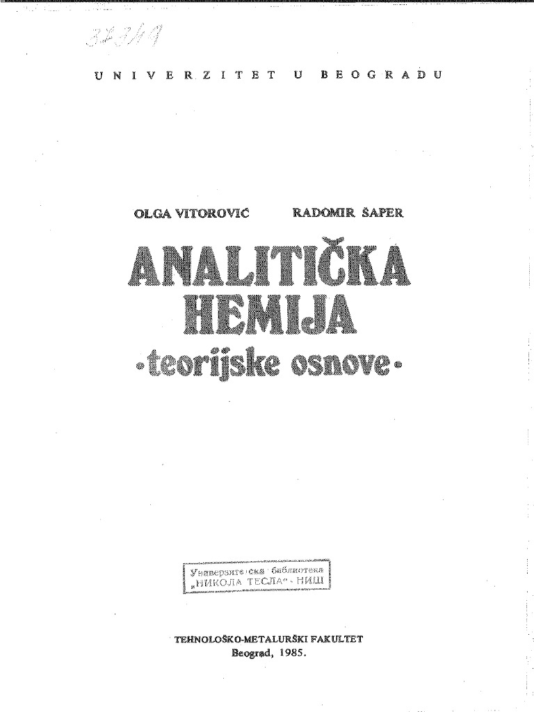 Analiticka Hemija | PDF