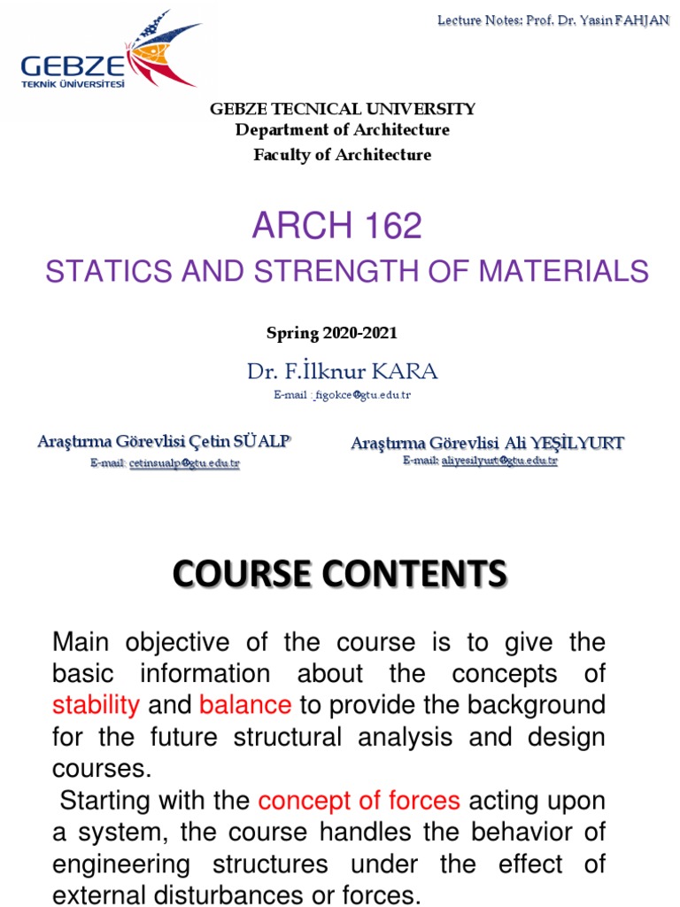 Statics and Strength of Materials Course | PDF | Truss | Beam (Structure)