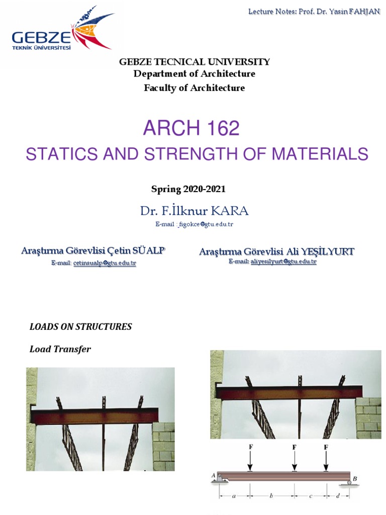 ARCH 162: Statics and Strength of Materials | PDF | Force | Mechanical ...