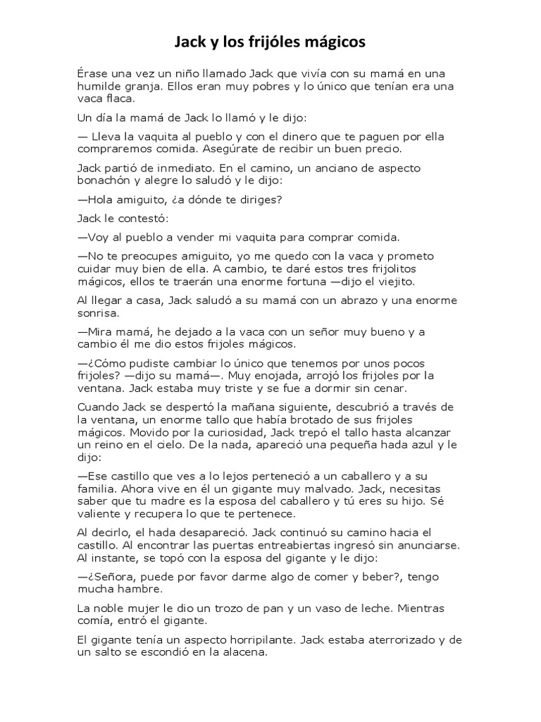 Jack y los frijoles mágicos | PDF