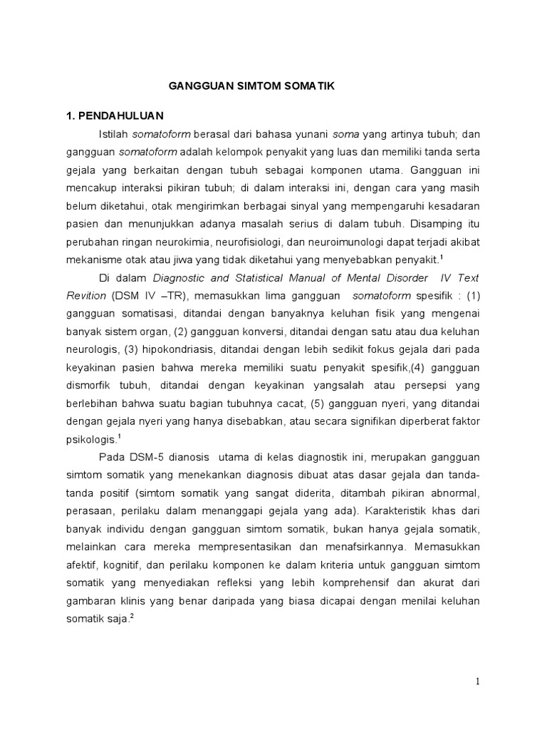 Gangguan Simtom Somatik | PDF