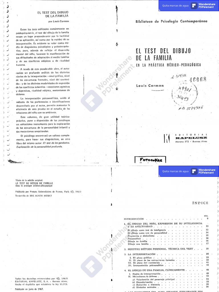 Manual Test de La Familia-Copiar Louis Corman | PDF | Psicoanálisis ...