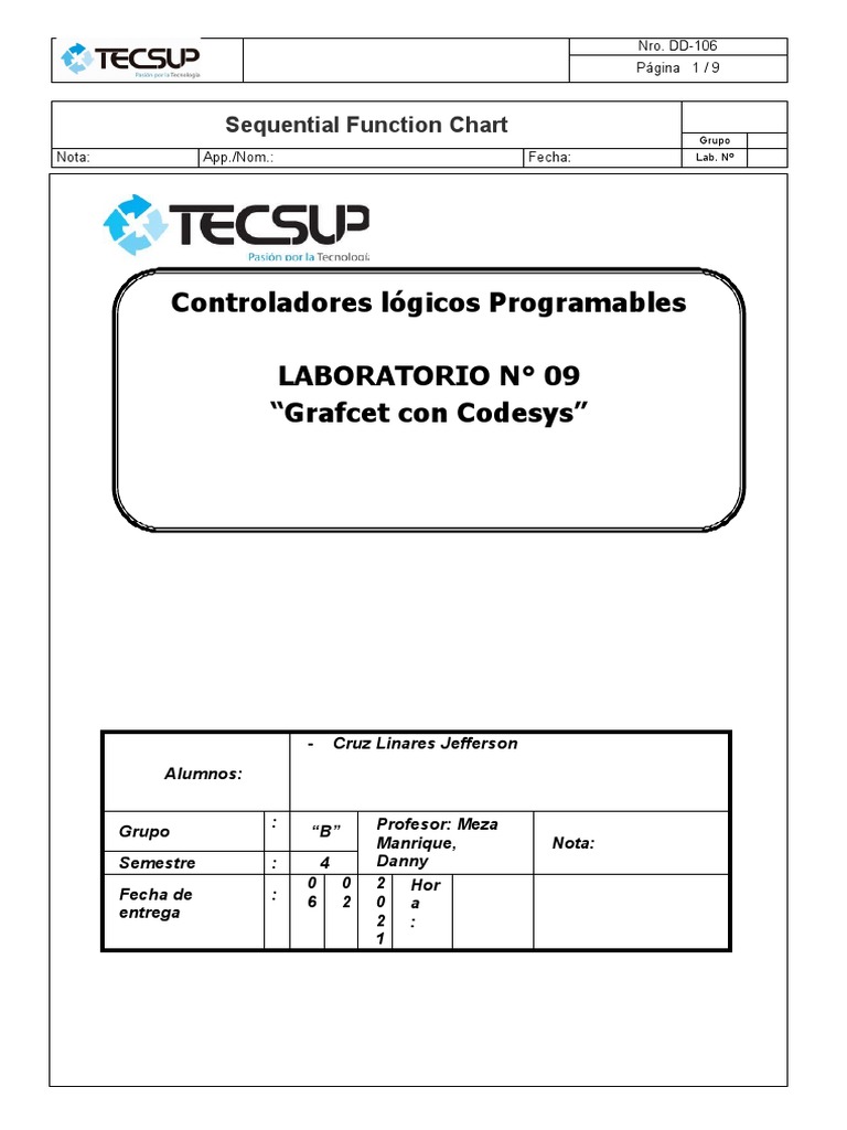 Lab 09 Grafcet Con Codesys | PDF | Programa de computadora | Programación