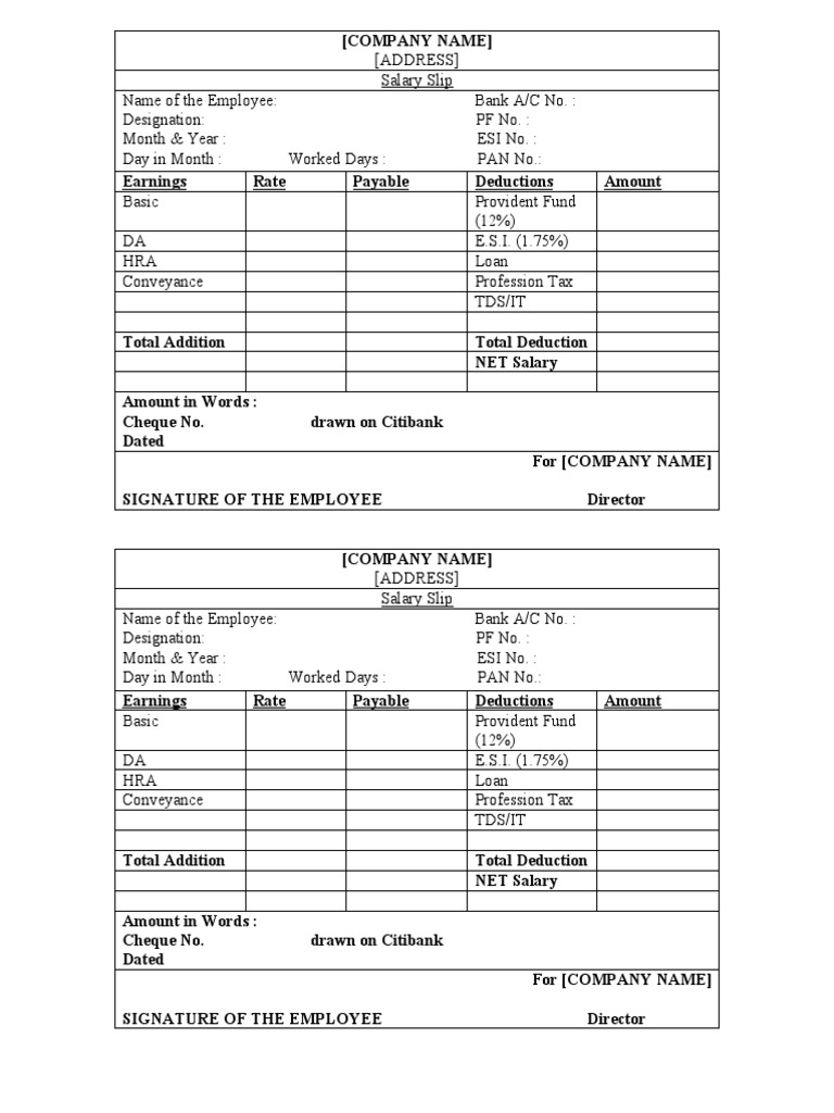 Payslip - Format | PDF | Paycheck | Economies