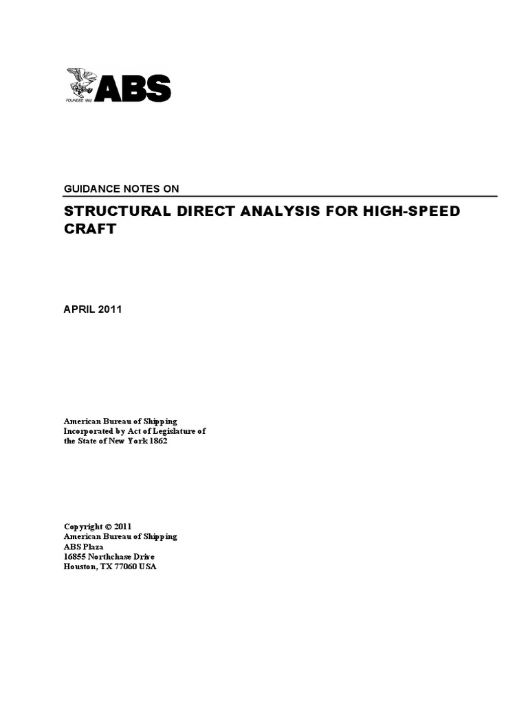 Structural Direct Analysis For High Speed Craft | PDF | Fatigue ...