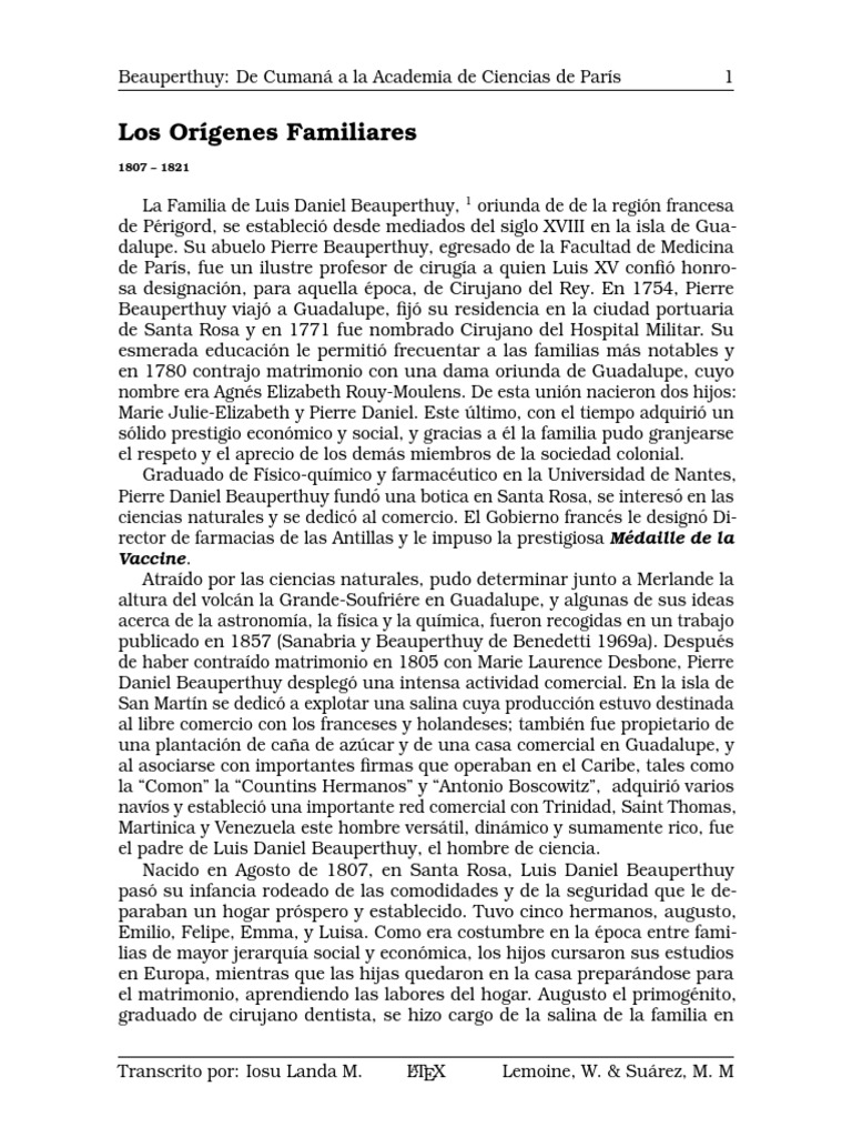 Beauperthuy: De Cumaná a París | PDF | Salud y bienestar | Medicina