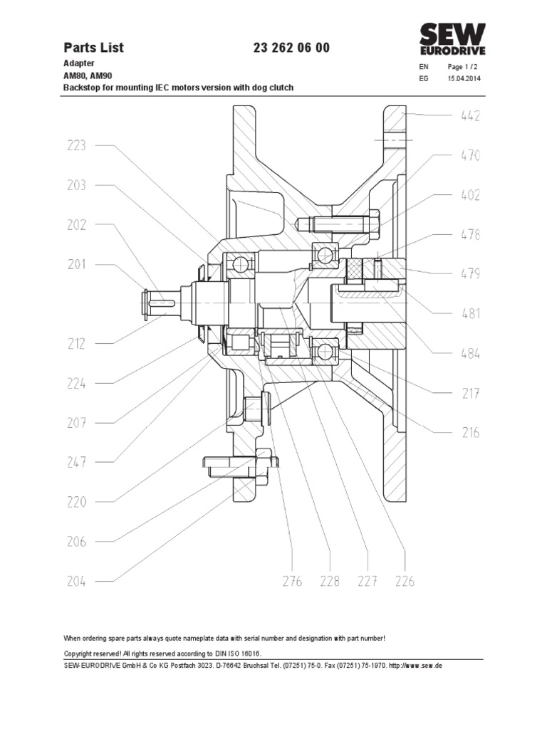Sew Eurodrive AM80 | PDF | Mechanical Engineering | Manufactured Goods