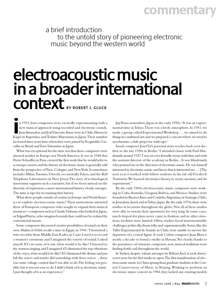 Global Electroacoustic Pioneers | PDF | Electronic Music | Performing Arts