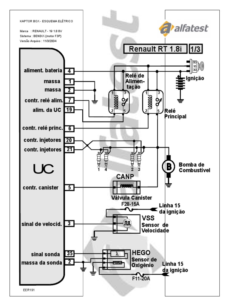 Esquema elétrico Kaptor Box Renault 1.8 8V | PDF