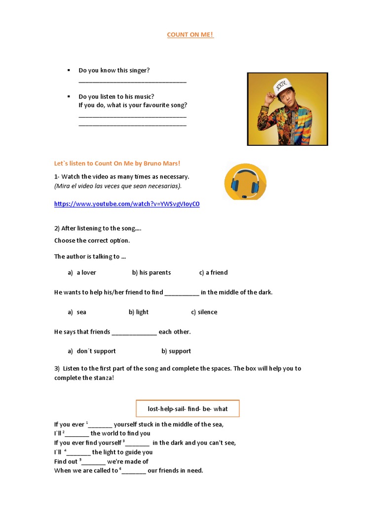 Count On Me Bruno Mars Condit1 | PDF
