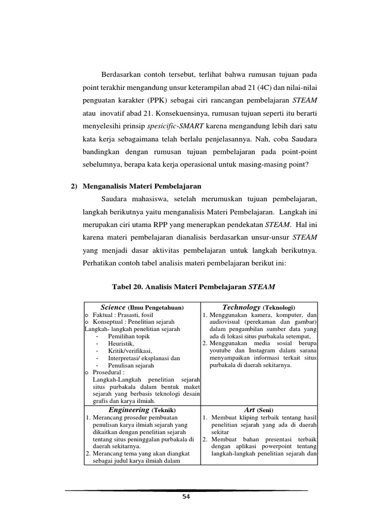 RPP dengan Pendekatan Pembelajaran STEAM | PDF