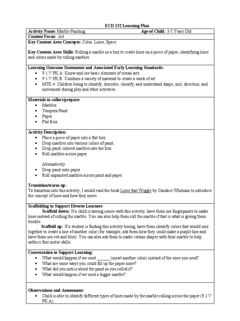 Craft - Art Lesson Plan | PDF