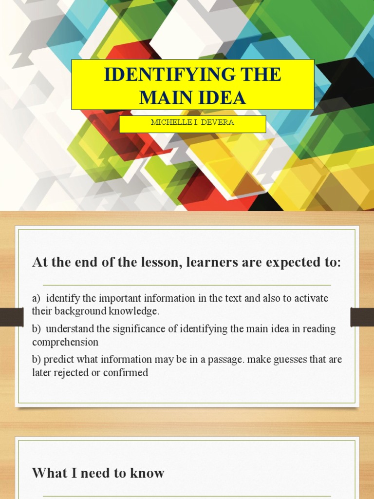 Identifying The Main Idea | PDF | Gravity | Tide