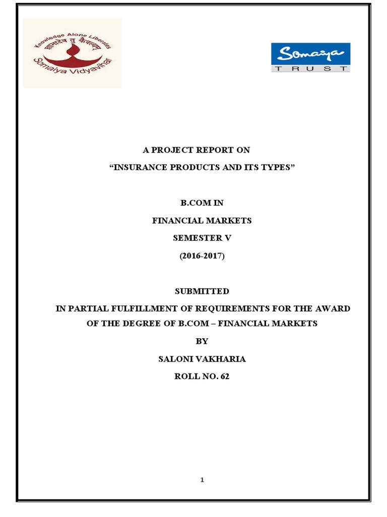 Project On Insurance Product | Download Free PDF | Insurance Policy ...