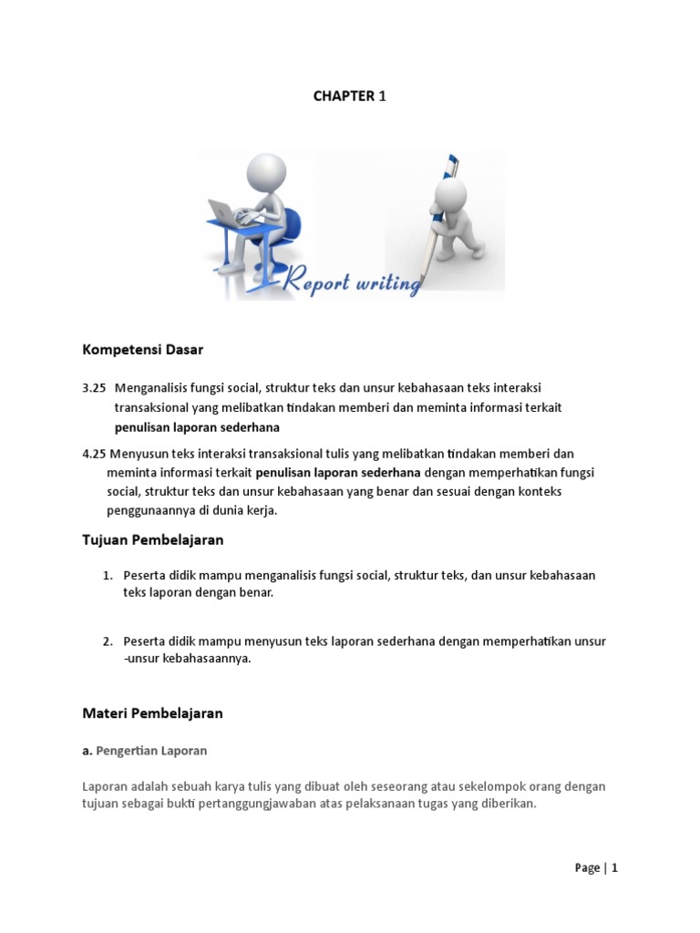 Chapter 1 Writing A Report | PDF | Karier & Perkembangan