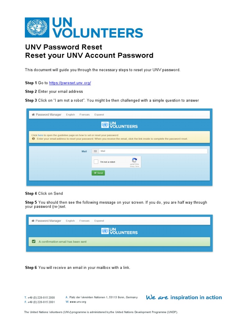 UNV Password Reset Guide | PDF | United Nations Development Programme ...